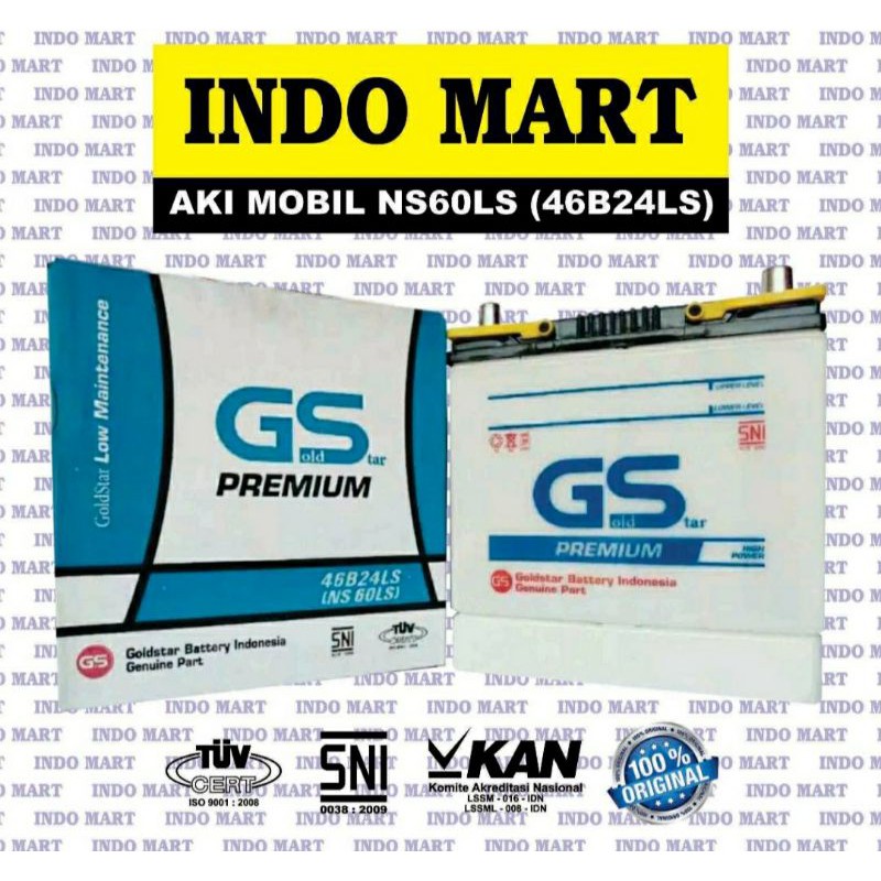 Jual AKI MOBIL NS60LS 46B24LS YARIS PREMIUM ORIGINAL | Shopee Indonesia