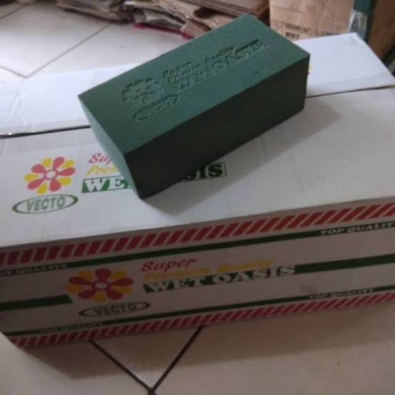 Jual Floral Foam Basah OASIS SPRING busa bunga hijau untuk bunga hidup ...