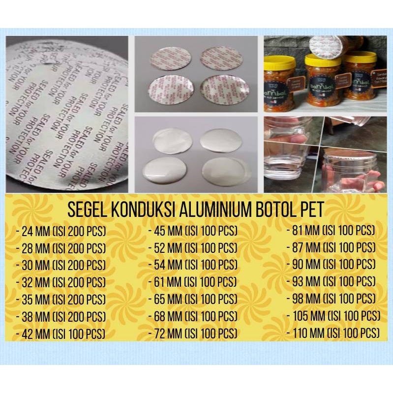 Jual Segel Seal Aluminium Foil Untuk Botol PET (Botol Sambal, Botol ...