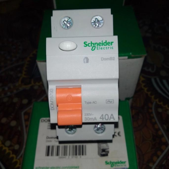 Jual DOM16793 ELCB 2P 40A 30MA RCCB 2P 40A 30MA SCHNEIDER | Shopee Indonesia