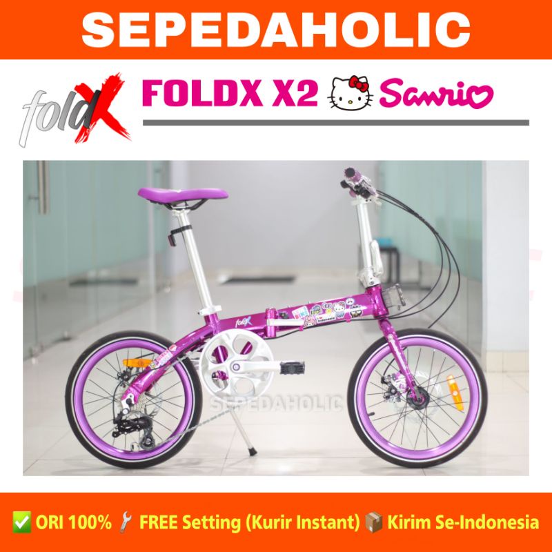 Jual Sepeda Lipat 16 Inch ELEMENT FOLDX X2 Sanrio Edition Hello Kitty Folding Bike | Shopee ...
