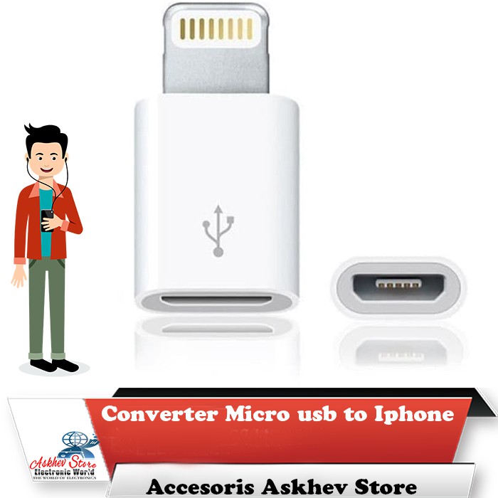 Jual Converter Micro usb to Iphone lightning adapter sambungan ...