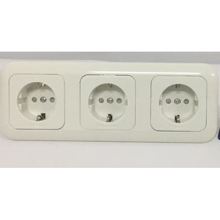 Jual Stopkontak 3 gang 3 lubang Triple Panasonic IB dengan pengaman WEJ ...