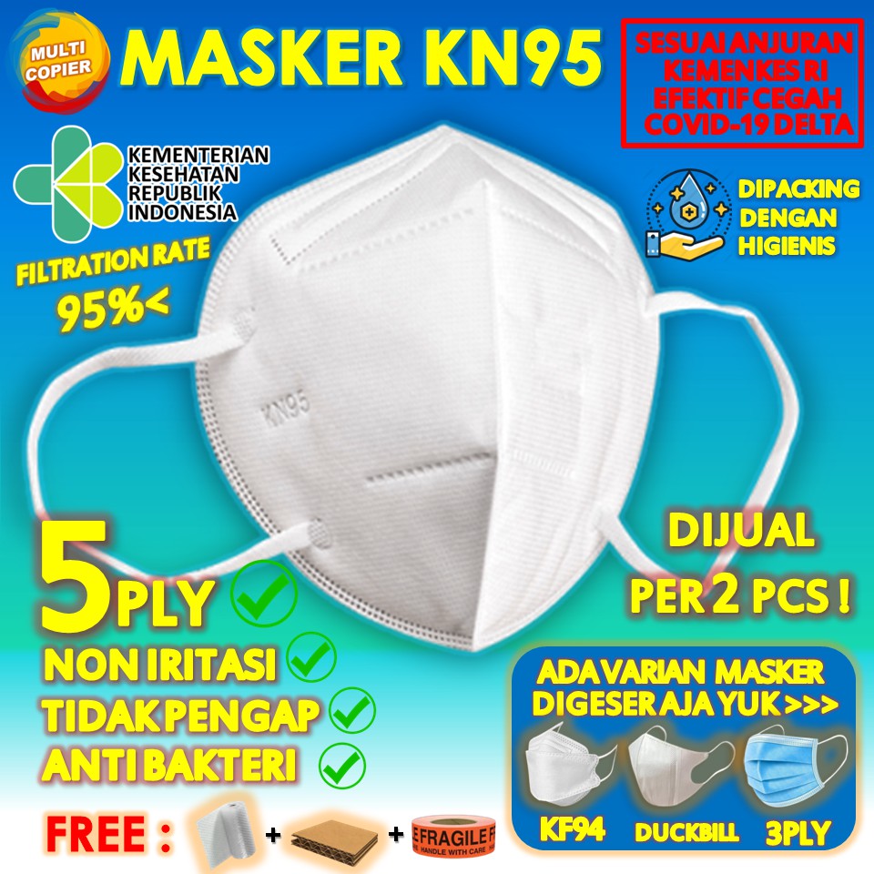 Jual Masker Bedah KN95 5Ply Earloop - Medis 3Ply - Duckbill Mirip Sensi ...