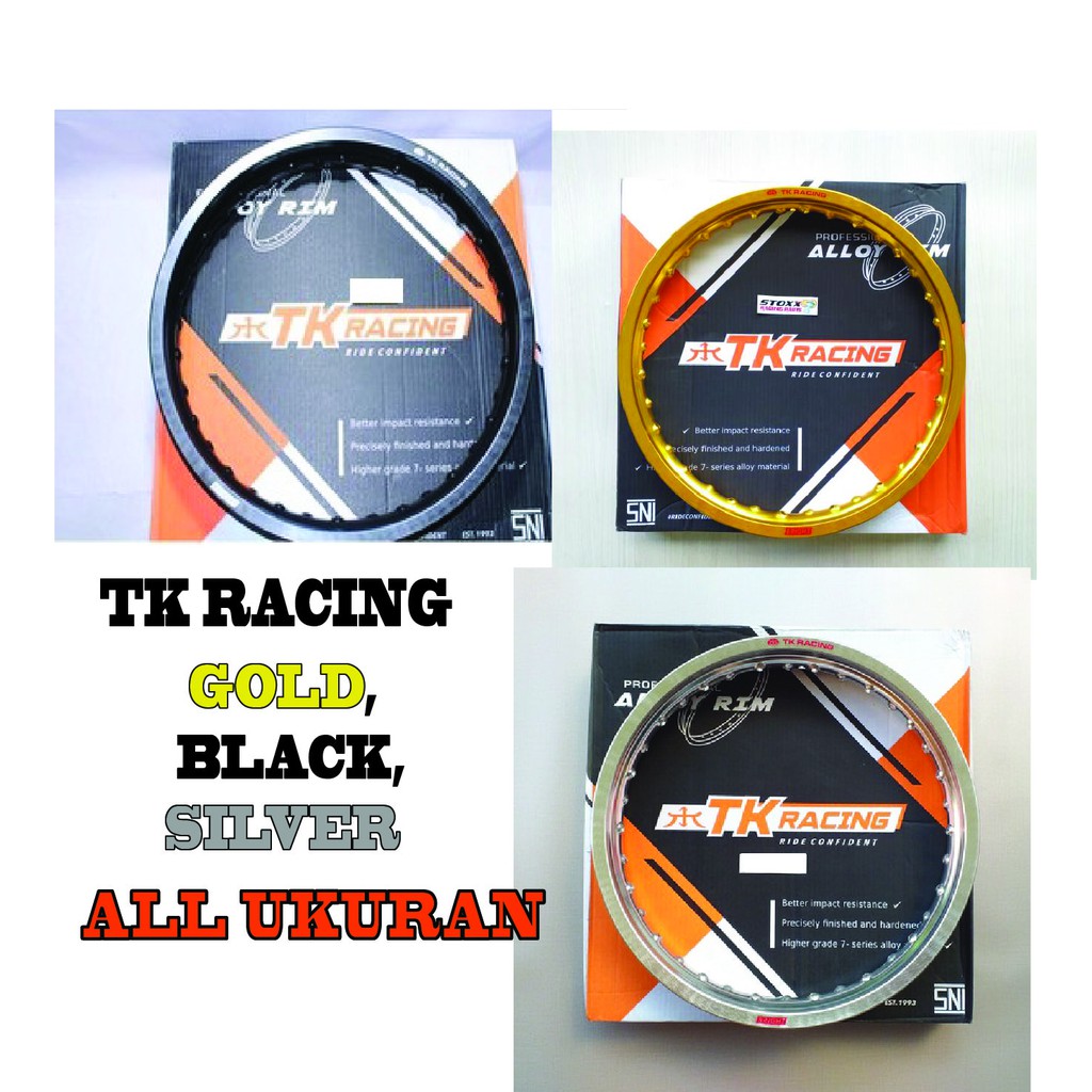 Jual VELG TK RACING RING 17 WARNA GOLD-SILVER-BLACK ALL SIZE 140/160 ...