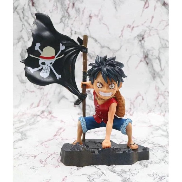 Jual FIGURE ONE PIECE MONKEY D LUFFY WITH FLAG GEAR FOURTH PVC | Shopee ...