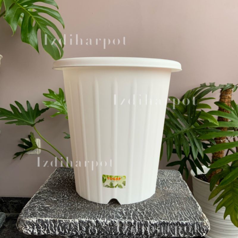 Jual Pot Bunga Tanaman Tinggi Ypt 25 Yogap Putih Bahan Tebal - YOGAP ...