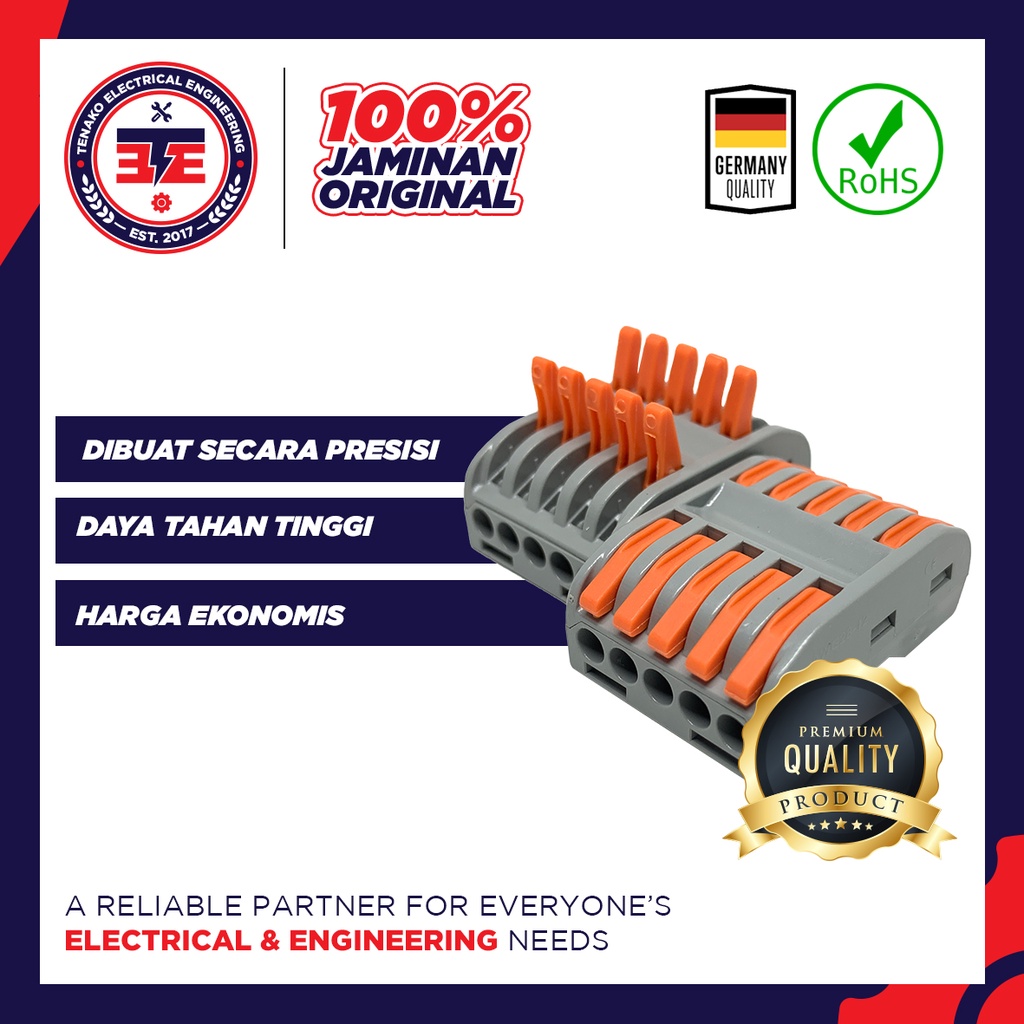 Jual WAGO Cable Connector Model SPL-5 Konektor Kabel 5x5 PCT-225/LT-225 Wire Compact Terminal ...