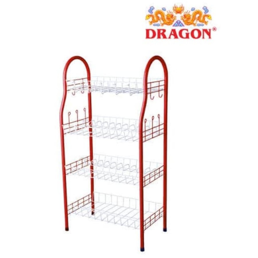 Jual RAK PIRING BESI DRAGON GELAS DAPUR 4 SUSUN JUMBO ANTI KARAT BY ...