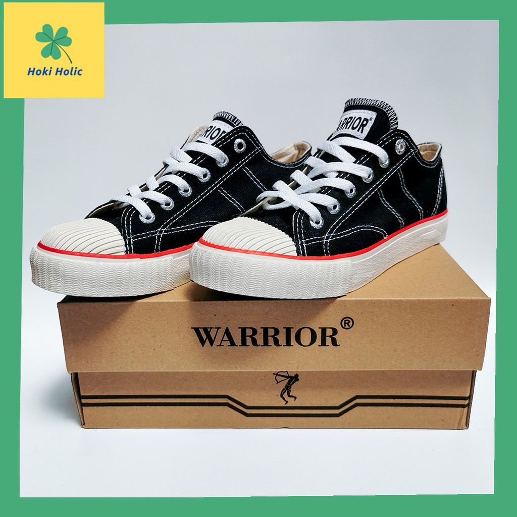 Jual SEPATU WARRIOR CLASSIC LOW BLACK / WHITE ORIGINAL / SEPATU SEKOLAH ...