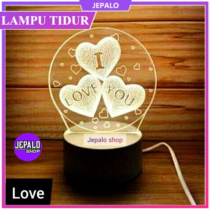 Jual LAMPU TIDUR KAMAR LOVE LED 3D / jepalo LAMPU TIDUR HIAS DIMENSI ...