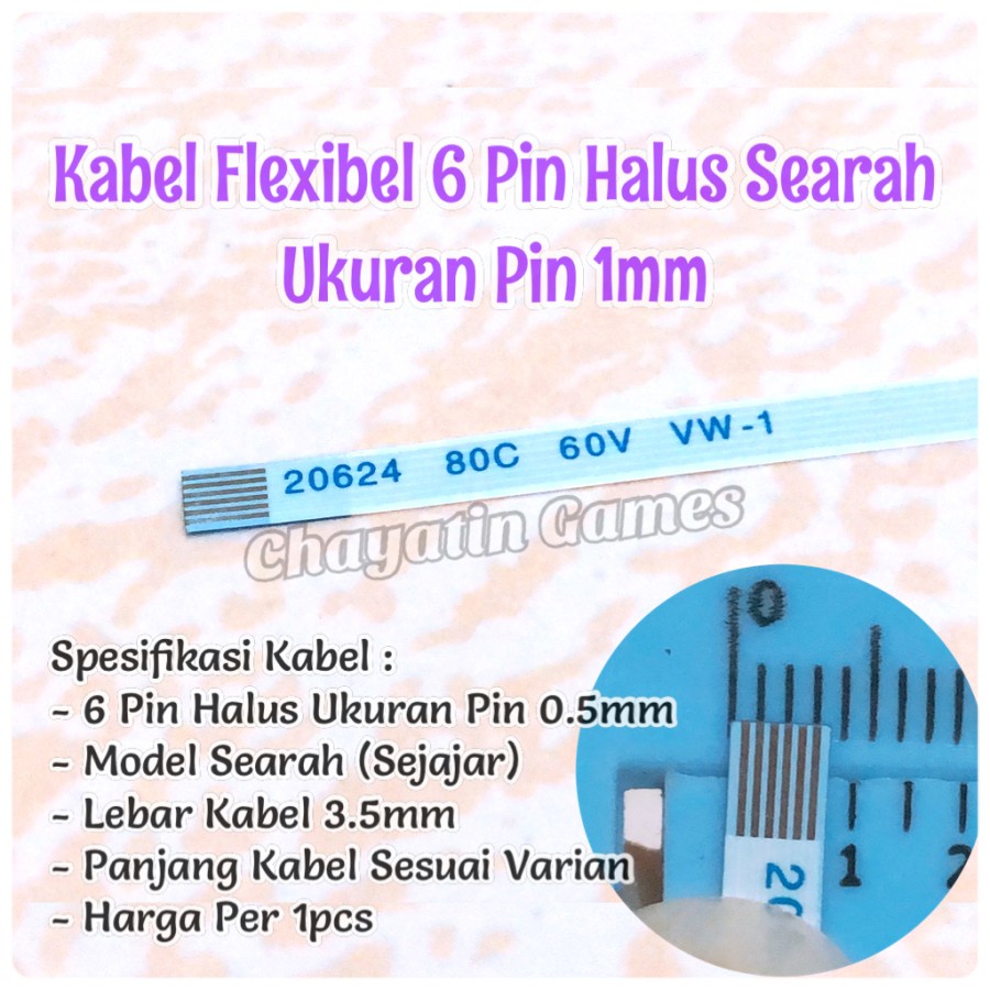 Jual Kabel Flexibel 6 Pin Halus Searah Panjang Sesuai Pilihan Varian ...