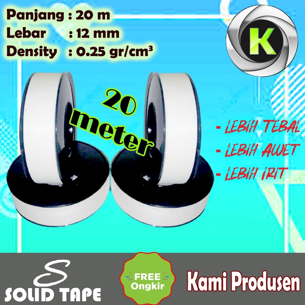 Jual Seal Tape SOLID TAPE 20 m Siltip | Selotip | Seltip | Isolasi kran ...