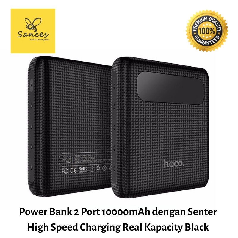 Jual Power Bank 2 Port 10000mAh dengan Senter High Speed Charging Real ...