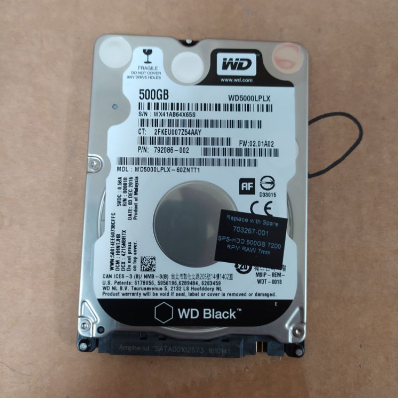 Jual HDD 500GB LAPTOP WD BLACK / BLUE SLIM | Shopee Indonesia