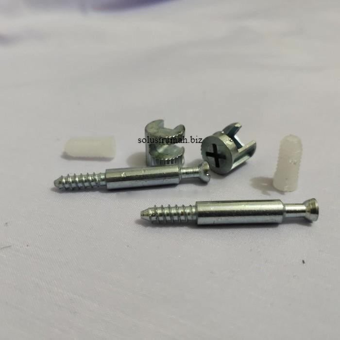 Jual baut minifix DU-5 SET 3PCS COMPLETE untuk papan 12mm kayu sekrup 3 ...