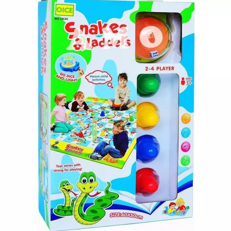 Jual Mainan Ular Tangga Snakes & Ladders Karpet No.5834 Board Game ...