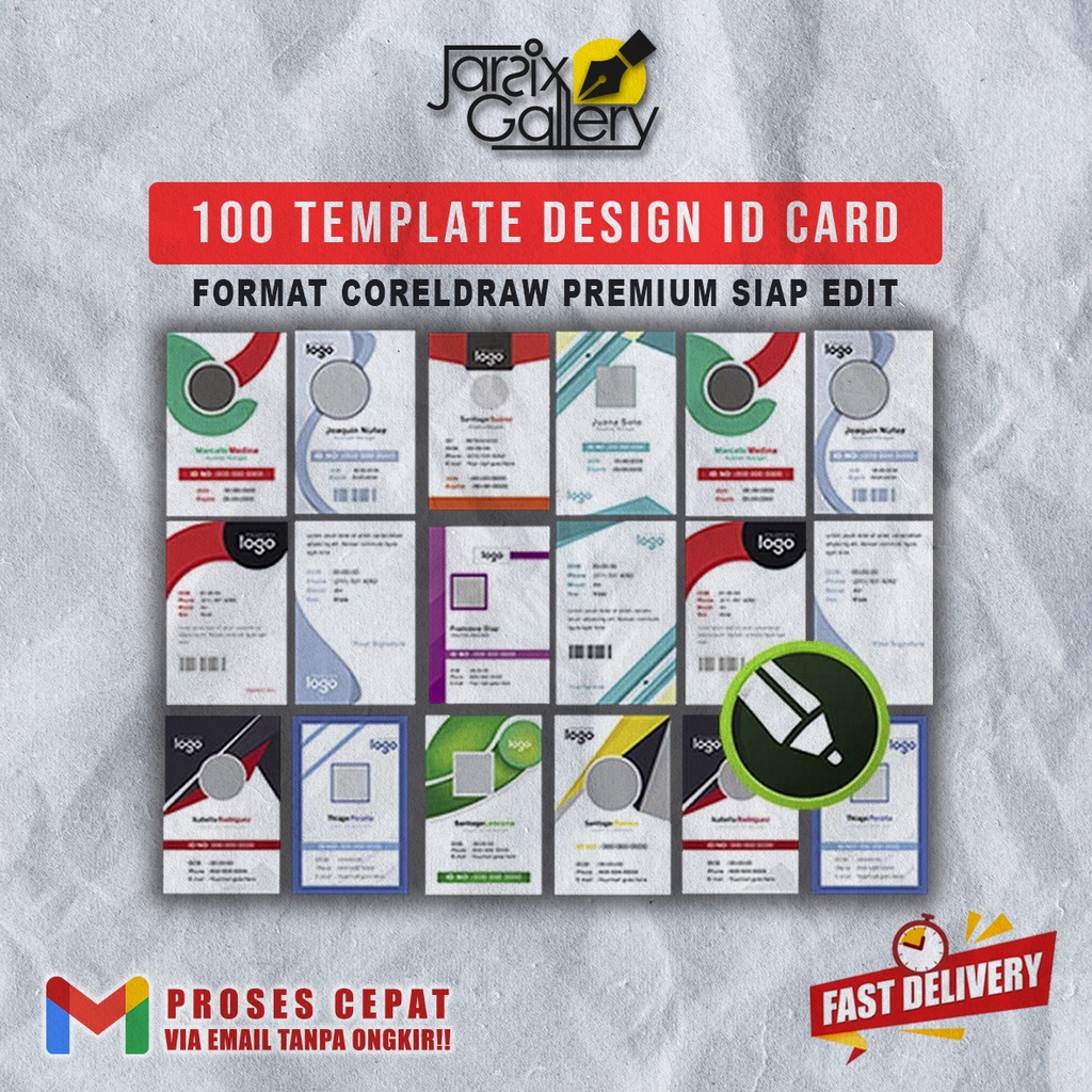 Jual 100 Template Design ID CARD Format CDR CorelDraw CDR Premium Siap ...