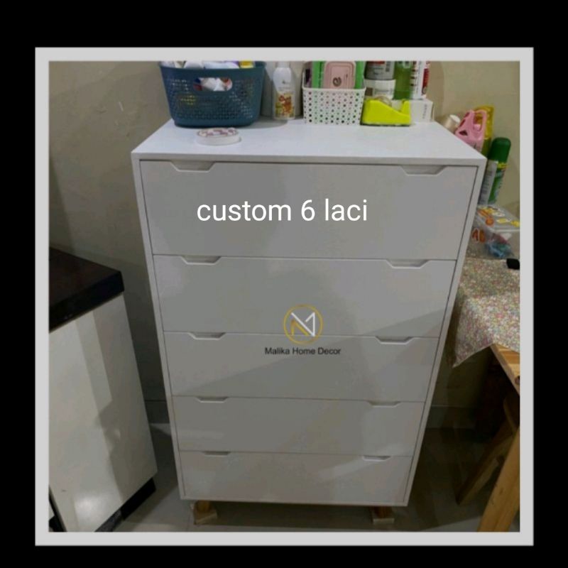 Jual costum order 6 laci 80x45x120 full putih | Shopee Indonesia