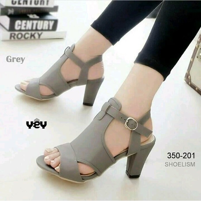 Jual MD 74 HEEL CLEOPATHRA GLADIATOR HITAM KREM 8 CM HEELS LEBARAN HEEL ...