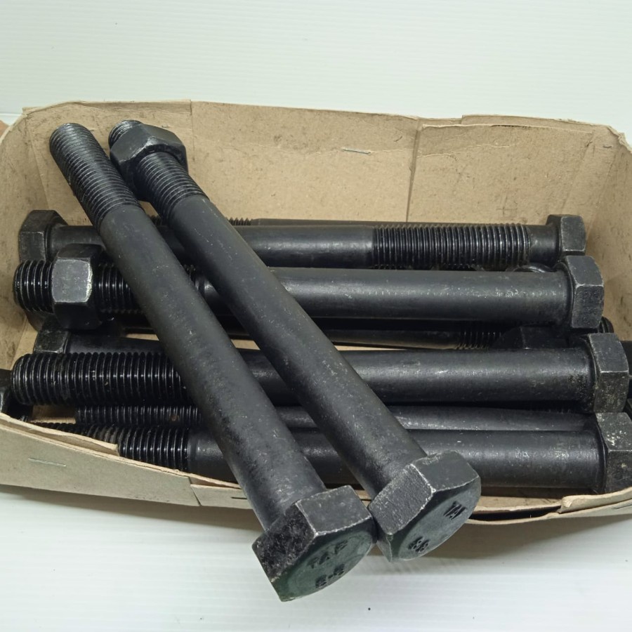 Jual BAUT BAJA KUNCI 30 M20 X 220 PANJANG 22 CM 22CM BAUD MUR GRADE 8.8 HTB M20X220 KASAR HALF ...