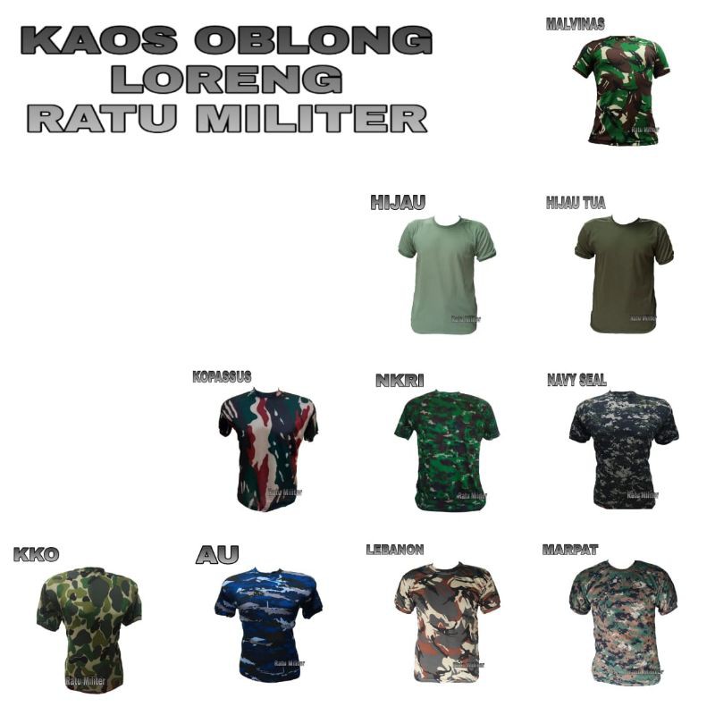 Jual Kaos pria TNI loreng doreng bahan katun - Ratu militer | Shopee Indonesia