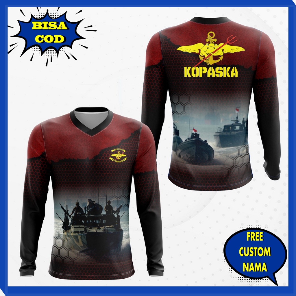 Jual (TERBARU) BAJU KAOS JERSEY KOPASKA TNI LENGAN PANJANG/ JERSEY ...