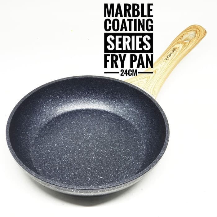 Jual Wajan Fry Pan Teflon Anti Lengket YOSHIKAWA Marble Ceramic Pan 24CM | Shopee Indonesia