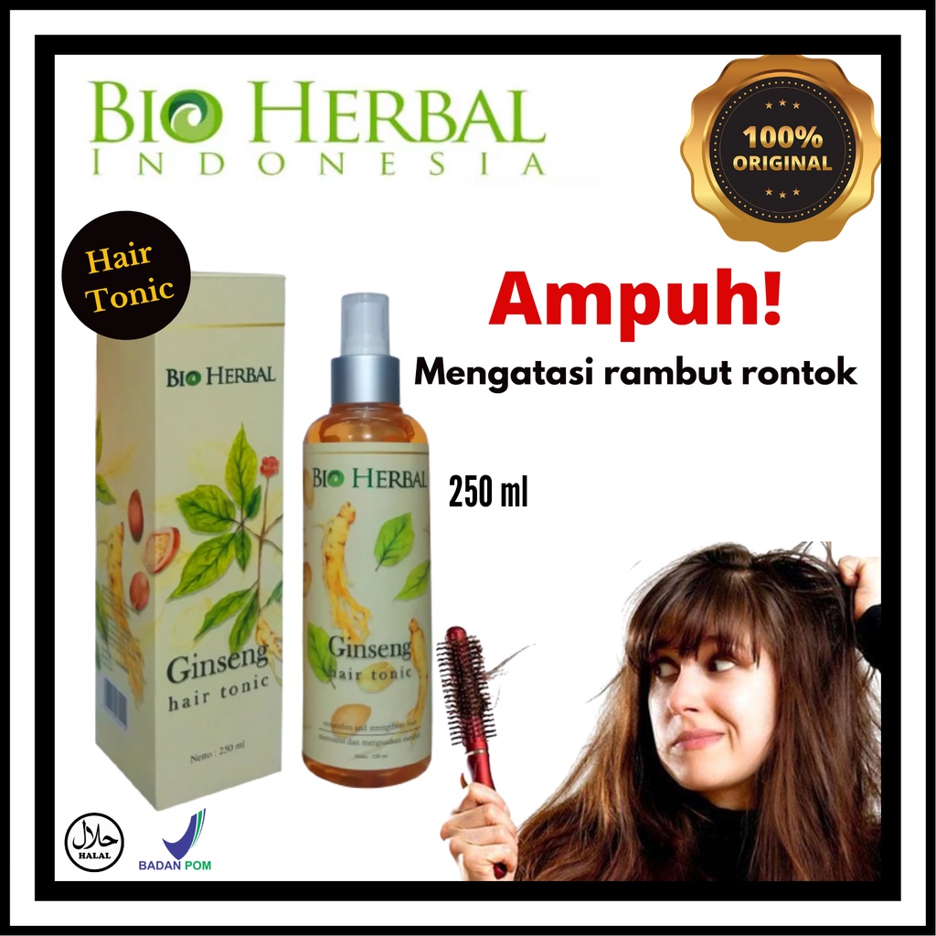 Jual Perawatan Rambut Rontok BIO HERBAL HAIR TONIC GINSENG 250 ML BPOM ...