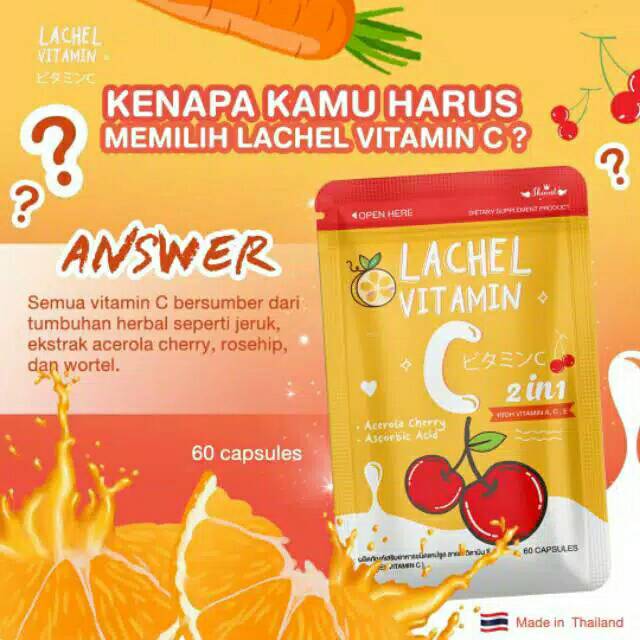 Jual LACHEL VITAMIN C 60 KAPSUL ANTIOKSIDAN, WHITENING & MENINGKATKAN ...