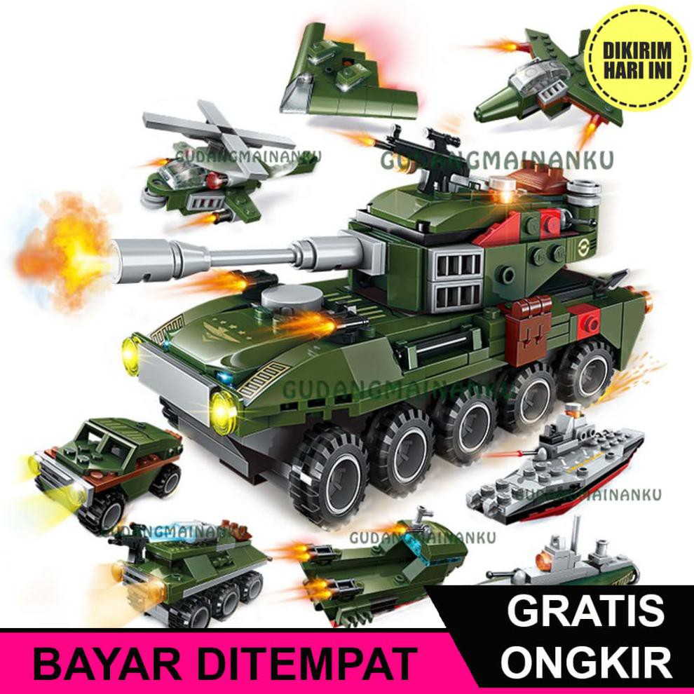 Jual JA757 Blocks Qman 1803 QM-09 Amphibious Panzer 8in1) Tank Militer ...