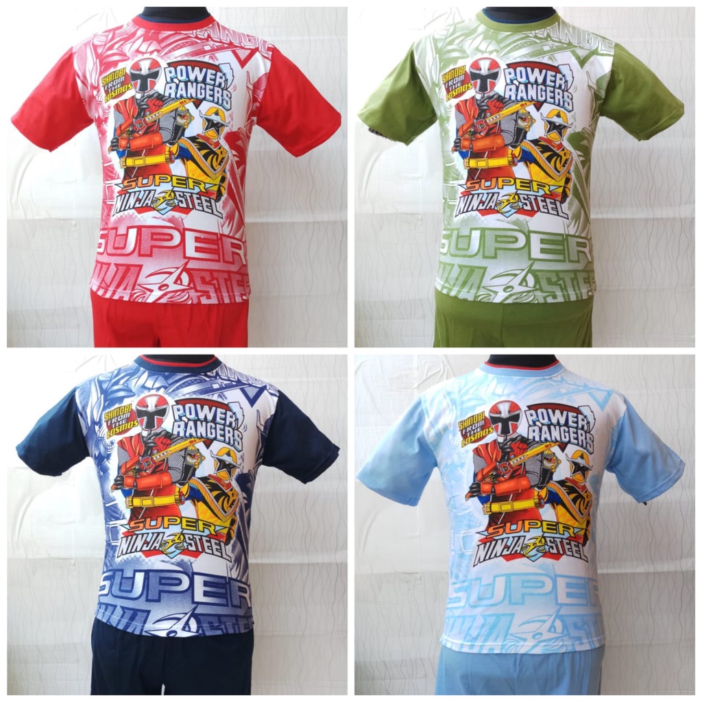 Jual Baju anak laki laki jumbo motif gambar POWER RANGERS oblong bisa ...