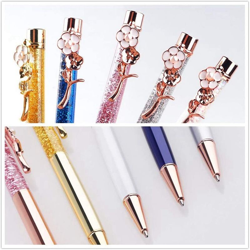 Jual Pulpen Glitter Bunga Rose Gold - Ballpoint Unik Mewah Elegan ...