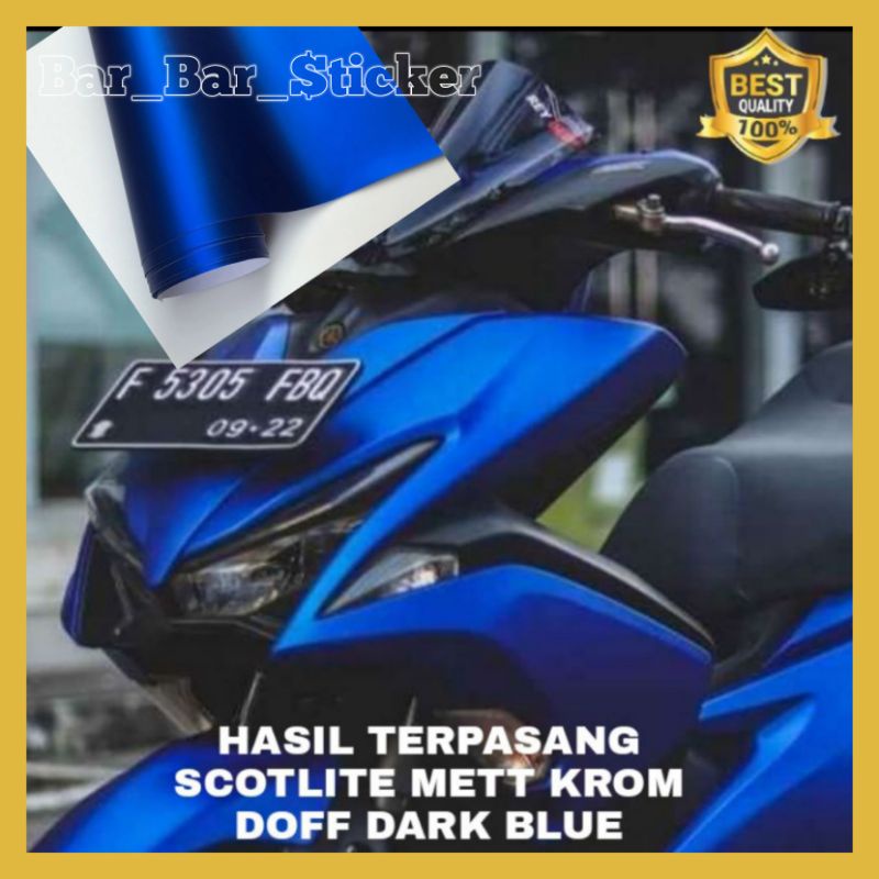 Jual Stiker skotlet motor biru metalik krom doff Scotlite biru metalik ...