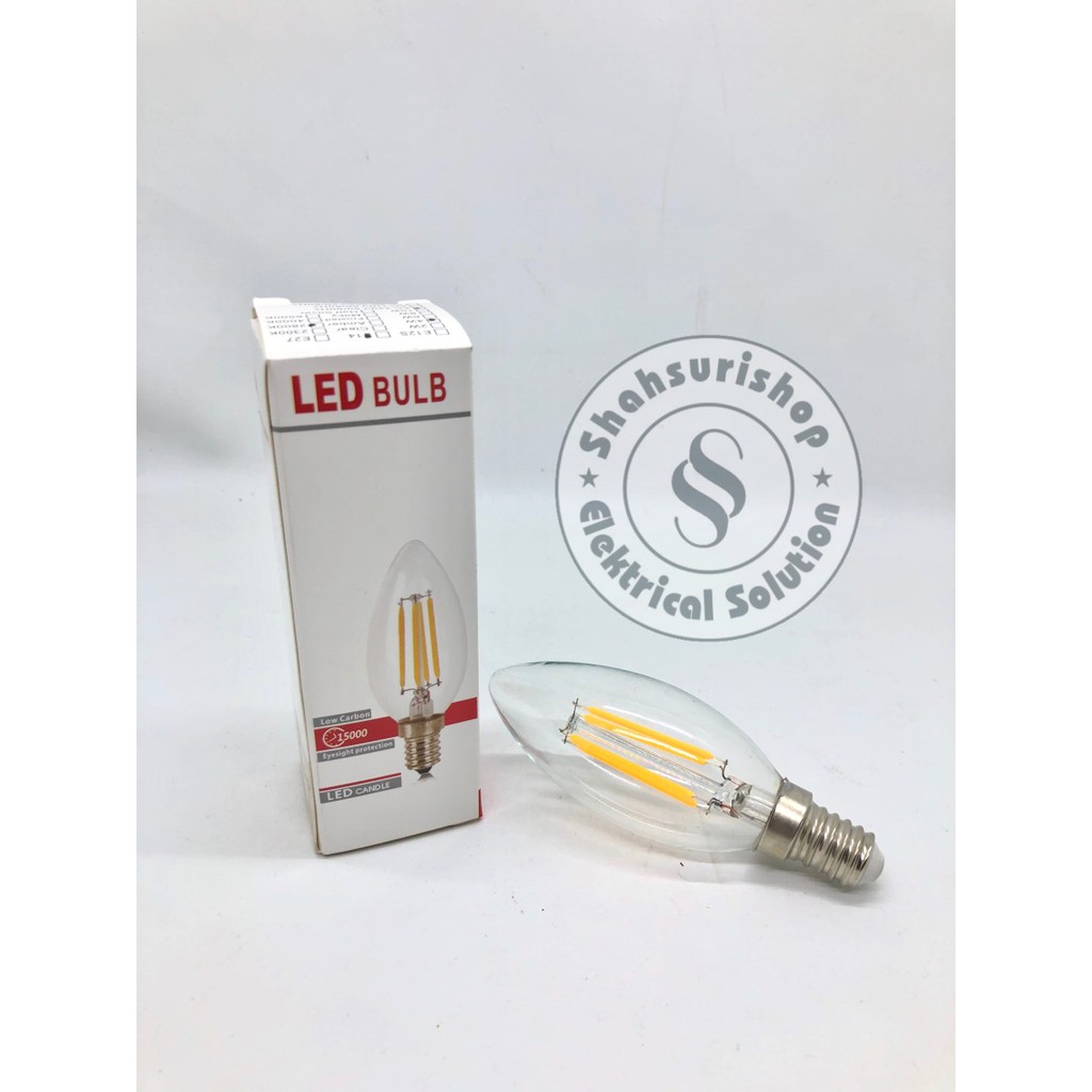 Jual LAMPU LED FILAMENT CANDLE E14 4W 4 W WATT LAMPU HIAS | Shopee ...