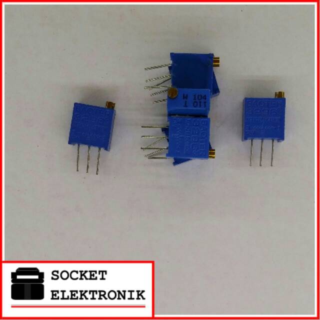 Jual Resistor Variable Potensiometer Multiturn 3296W Multi Turn 100K ...