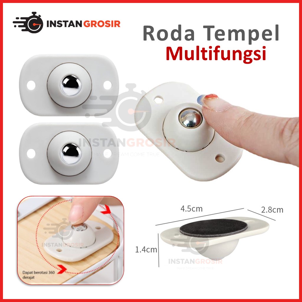 Jual Roda Tempel Mini Serbaguna alat geser tempat sampah roda kaki ...