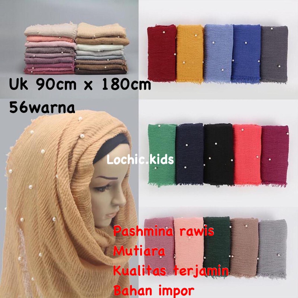 Jual 1-20 Pashmina Rawis Mutiara | Shopee Indonesia
