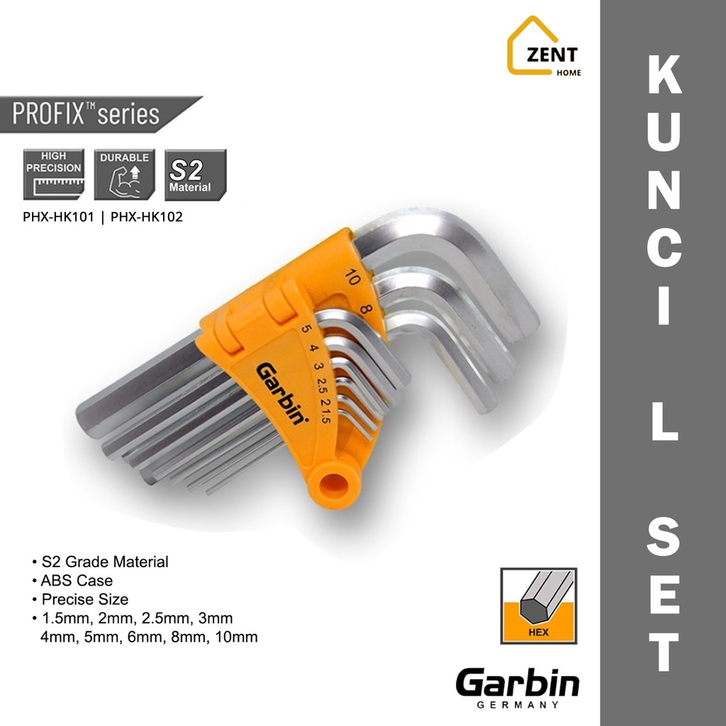 Jual Kunci L Heksagonal Garbin Germany Hex Key Set isi 9 Profix Series ...