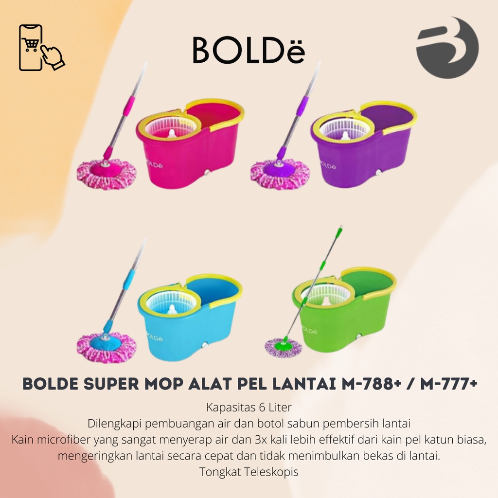 Jual Bolde Super Mop Alat Pel Lantai M-788+ / M-777+ / UNICORN | Shopee ...