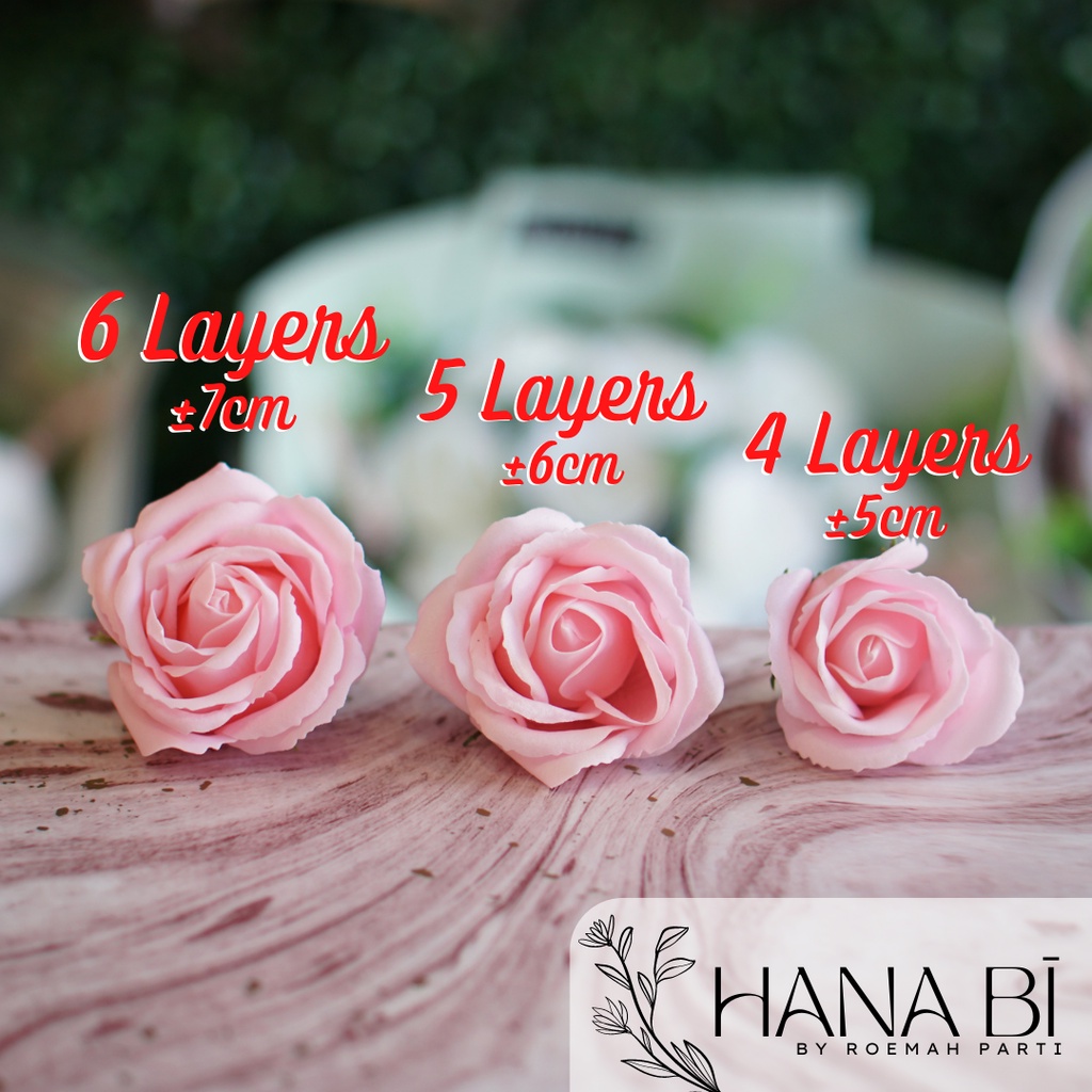 Jual 1 pcs Bunga Mawar Sabun 4 layers 5cm Bunga Mawar Artificial ...
