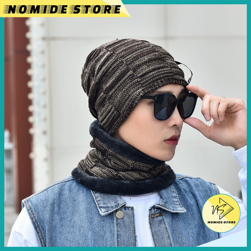 Jual Topi Kupluk Pria Wanita Bahan Rajut N Syal Tebal Beanie Hat Style ...