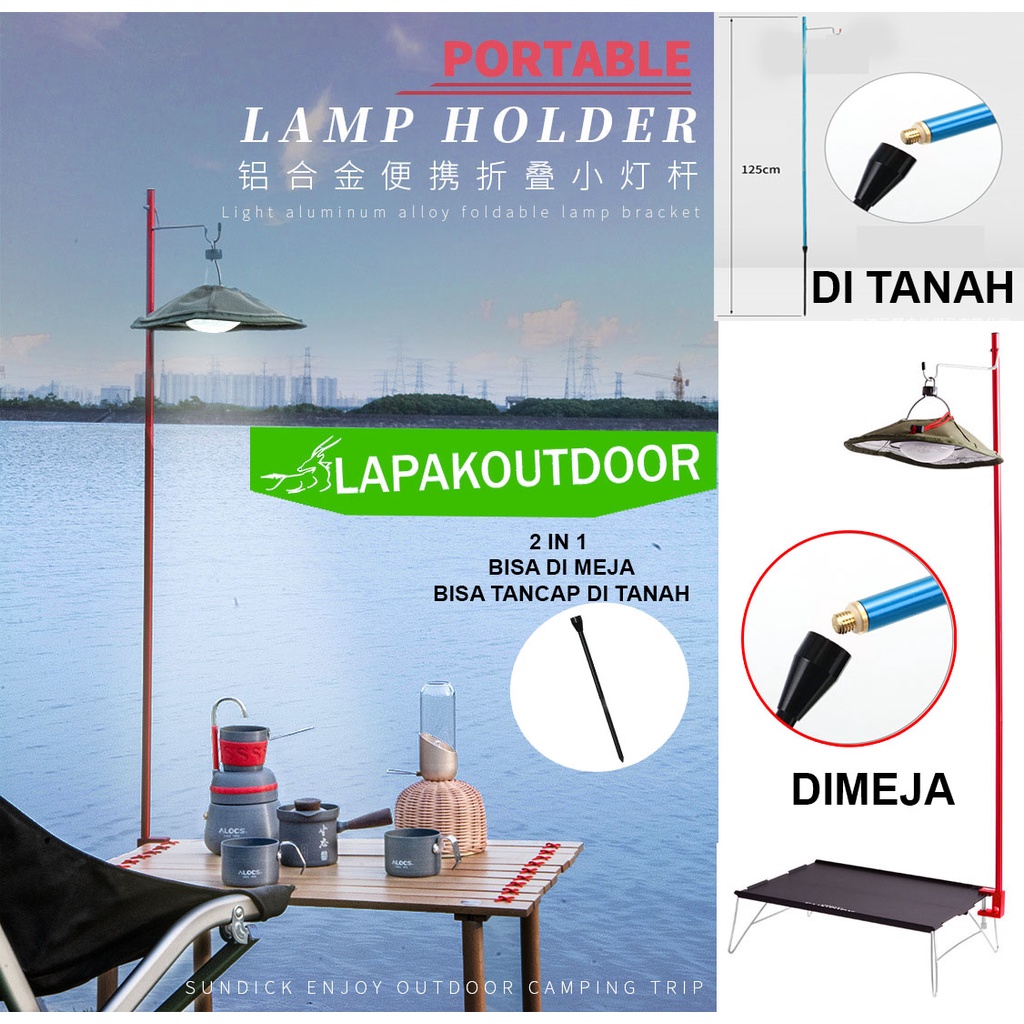 Jual TIANG LAMPU LIPAT MEJA PORTABLE SUNDICK ALUMUNIUM CAMPING LAMP ...