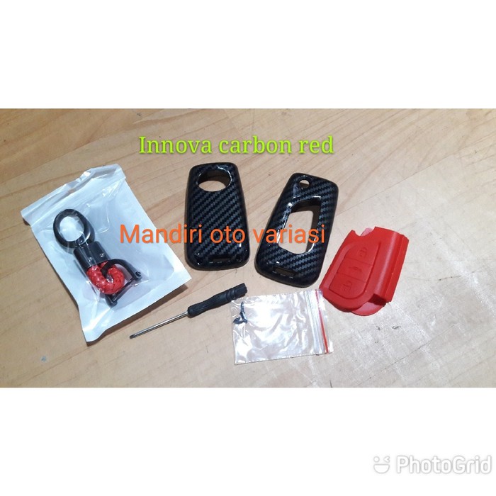 Jual casing kesing kunci remote mobil toyota innova 2016 reborn merah ...