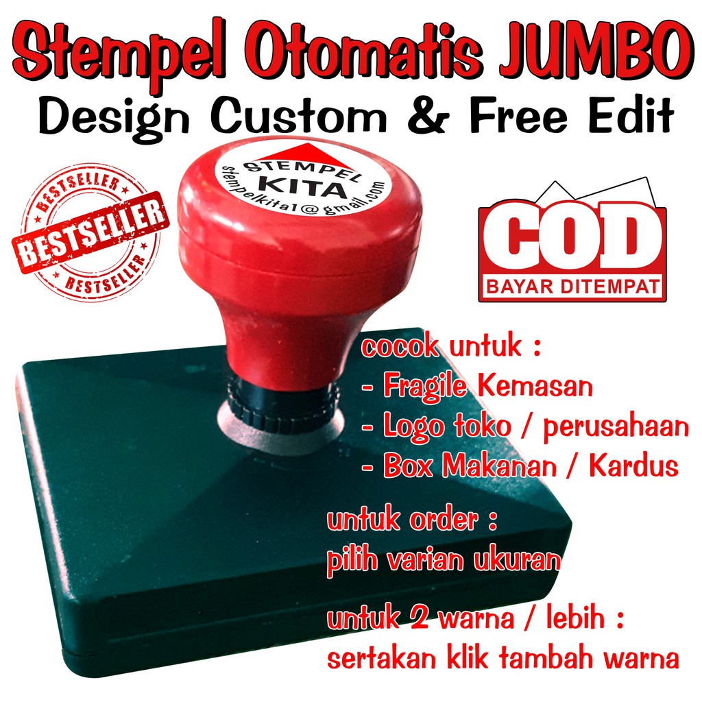Jual STEMPEL JUMBO / STEMPEL BOX / FRAGILE CUSTOM 1 WARNA | Shopee ...