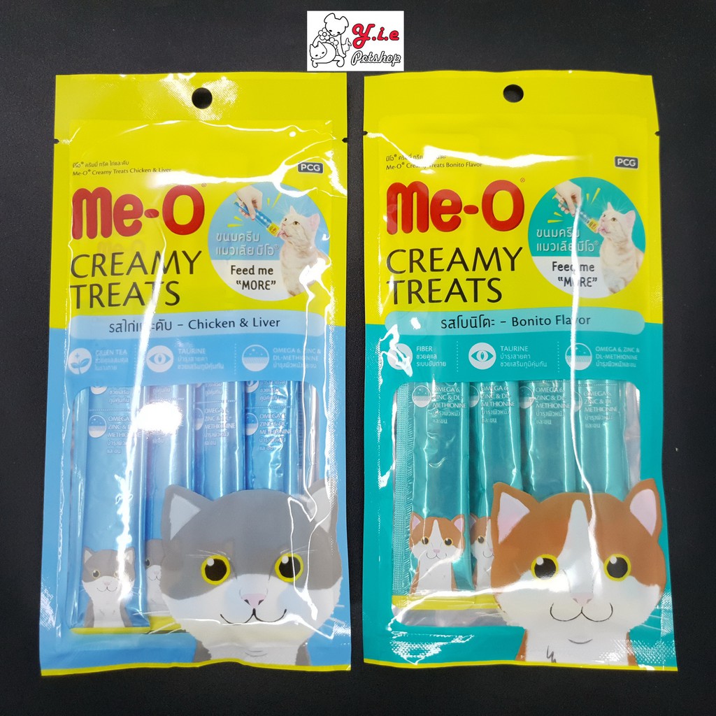Jual MeO Creamy Treats snack kucing bungkus 12gr x 4 pcs. | Shopee ...