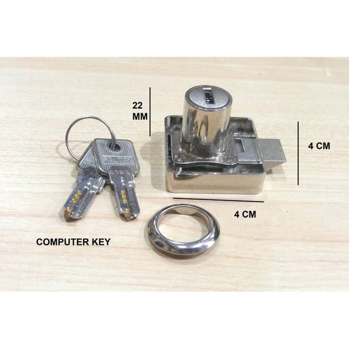 Jual Kunci Laci Stainless Steel Computer Key / Drawer Lock ( Lidah ) | Shopee Indonesia