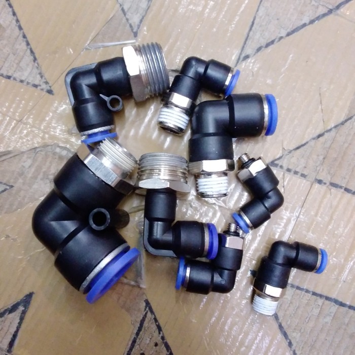 Jual Terlaris PL 08-03 Fitting Elbow Nepel Selang 8mm Dart 3/8inch ...