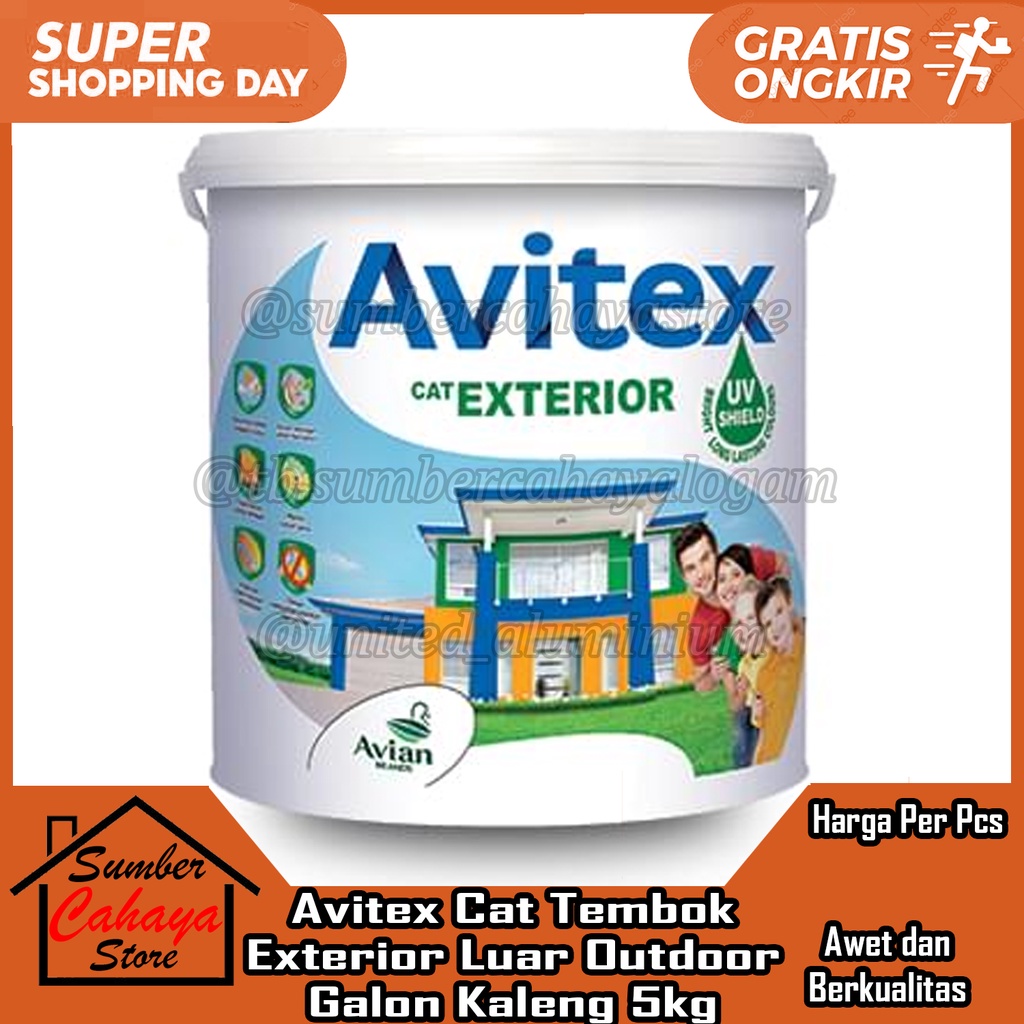 Jual Avitex Cat Tembok Exterior Luar Cet Warna Pewarna Dinding Rumah ...