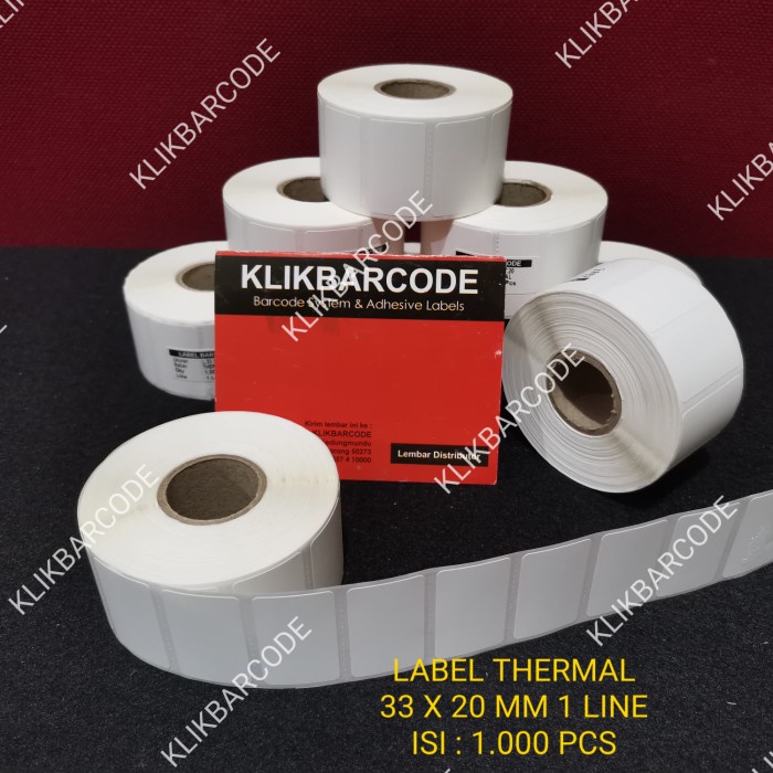 Jual STICKER LABEL BARCODE THERMAL 33X20 ISI 1000 pcs 1 Baris | Shopee ...